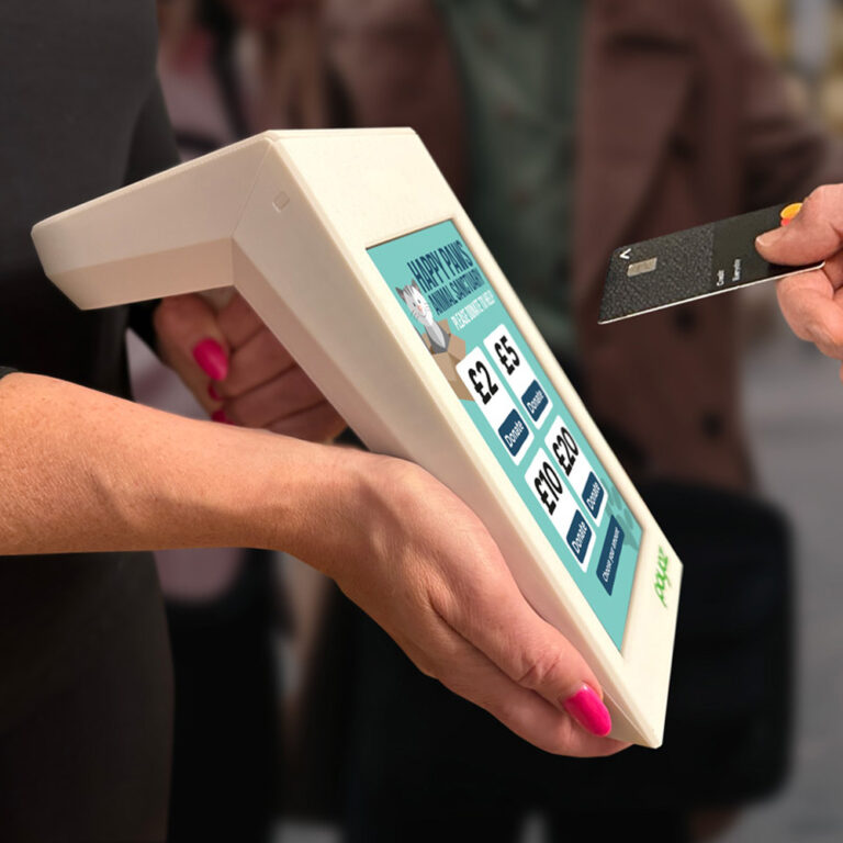 Perfect contactless donation device for charities - Payaz